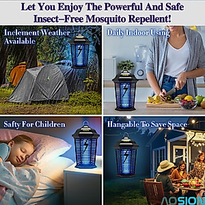 AOSION-Bug Zapper Outdoor,4200V Electronic Mosquito Zapper,Fly Zapper with Mosquito Control Paper,18W UVA Mosquito Lamp,High Powered Waterproof Insect Killer for Indoor, Kitchen, Patio, Backyard.