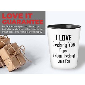 Bubble Hugs Family Shot Glass 1.5oz - I Fcking Love You - Husband Funny Dad Wife Spouse Fiance Fiancee Daughter Children Son