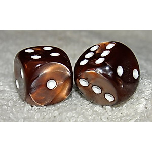 Brown Marbled Dice Pair