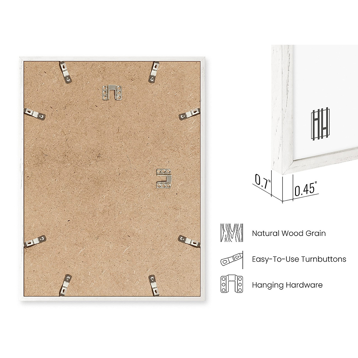 HAUS AND HUES 11x14 White Picture Frame - White 11x14 Picture Frame Wood, White Picture Frame 11x14 Wood Frame, Modern Picture Frame 11x14 Picture Frame White Wood Frame 11x14 (White Oak)