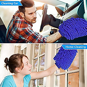 Car Wash Nozzle,Garden Hose Nozzle with Soap Dispenser and Washing Mitt,High Pressure Hose Foam Sprayer Garden Water Gun for Car Wash,Watering Plants and Showering Pet