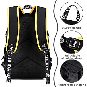 ZJYJING Anime One Piece Logo Luffy Print Backpack with USB Interface Casual Large Capacity Laptop Backpack (B3-1)