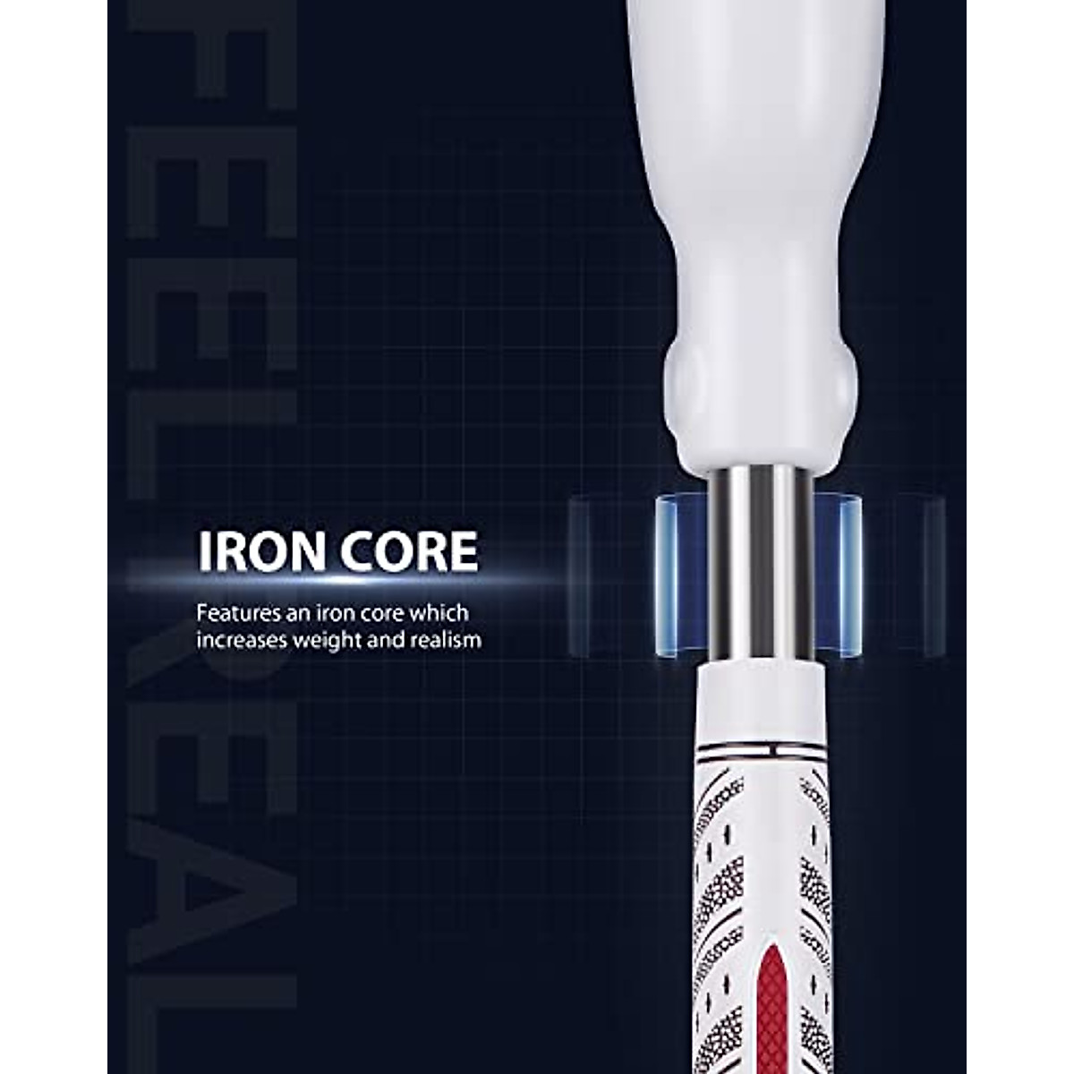 Amavasion VR Golf Club Handle Accessories Compatible with Meta/Oculus Quest 2 Enhance Immersive VR Game Experience (White/red)