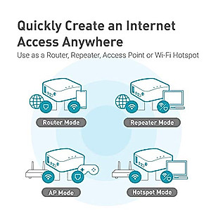 GL.iNet GL-MT300N-V2(Mango) Portable Mini Travel Wireless Pocket VPN Router - WiFi Router/Access Point/Extender/WDS | OpenWrt | 2 x Ethernet Ports | OpenVPN/Wireguard VPN | USB 2.0 Port | 128MB RAM