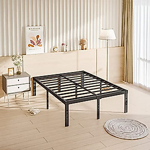 COMASACH 16 Inch King Size Bed Frame Supports up to 3500lbs, No Box Spring Needed, Platform with Heavy Sturdy Metal Steel, Easy Assembly, Under Bed Storage, Noise-Free, Non-Slip
