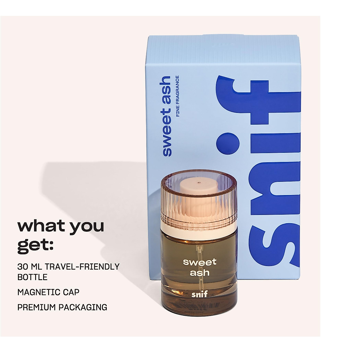 Snif Sweet Ash Perfume, Cologne for Men and Women, Low-Key Sweet and Earthy Scent, Long Lasting Fine Fragrance, Clean, Non-Toxic, Vegan, Cruelty Free, 30ml