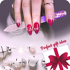 GLADZY 3D Czech Glass Nail File with Case - Crystal Nail File for Natural Nails - Double Sided Etched Surface- Professional Nail Care Tool - Manicure Nail Shaper - Ethically Made in EU