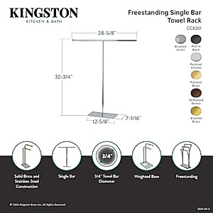 Kingston Brass CC8205 Claremont T-Shape Towel Rack, 32-3/4-Inch, Oil Rubbed Bronze