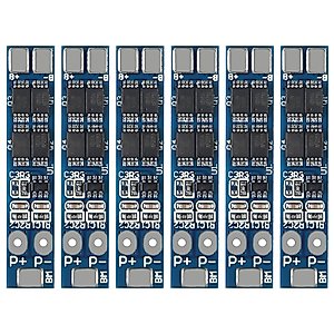 Alinan 6pcs 2S 8A 7.4V 8.4V 16A Current Limit 18650 Lithium Battery Charger BMS Circuit PCB Protection Board for Li-ion Lithium Battery Cell Overcharge Over-Discharge Protection