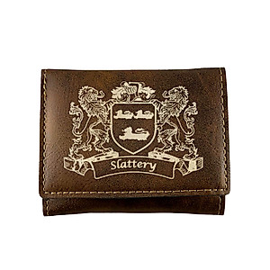 Slattery Irish Coat of Arms Rustic Leather Wallet