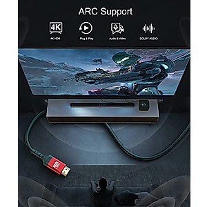 ALLEASA 4K Long HDMI Cable 40 ft 12M, 40FT HDMI Cable in-Wall CL3 Rated(HDR10 8/10bit 18Gbps HDCP2.2 ARC) High Speed 40' HDMI Cable Compatible with Roku TV/Laptop/PC/HDTV/Console