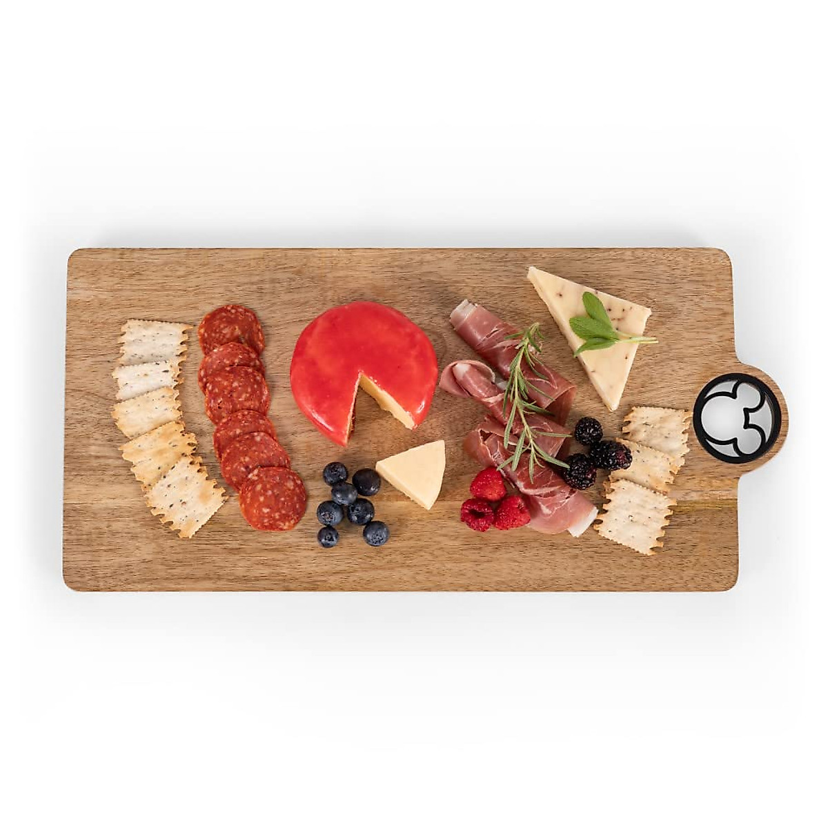 PICNIC TIME Disney Mickey Mouse Serving Board, Serving Plank, Charcuterie Board, (Mango Wood), 19.1 x 9 x 0.8