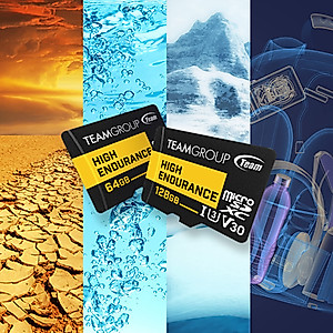 TEAMGROUP HIGH Endurance 128GB 5 Pack Micro SDXC UHS-I U3 V30 4K 100MB/s (Designed for Monitoring) Memory Card for Wyze, Dash Cam, Security Camera, 4K & Full HD Video Recording THUSDX128GIV3068