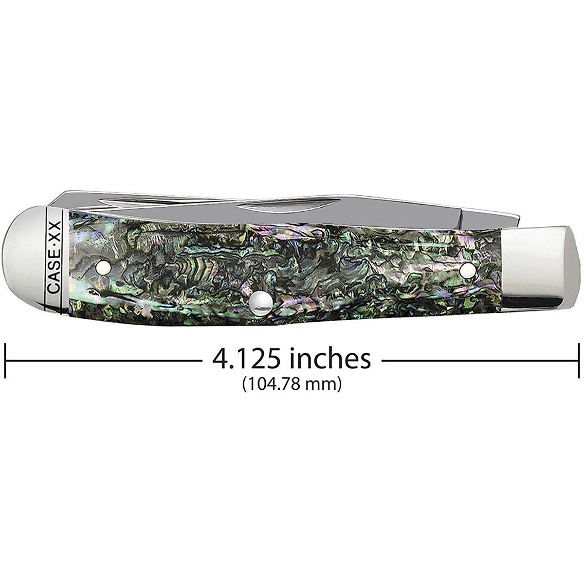 Case WR XX Pocket Knife Abalone Trapper Item #12000 - (8254 SS) - Length Closed: 4 1/8 Inches
