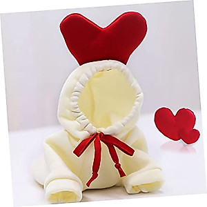 Amosfun 1pc Pet Funny Dogs Hooded Coat - Xs Sweatshirt Party Holiday Christmas Soft and Snowsuit Cat Heart Outfit Cute Guinea Costume Small Winter Costumes Plush Cotton Shape Fall Gifts