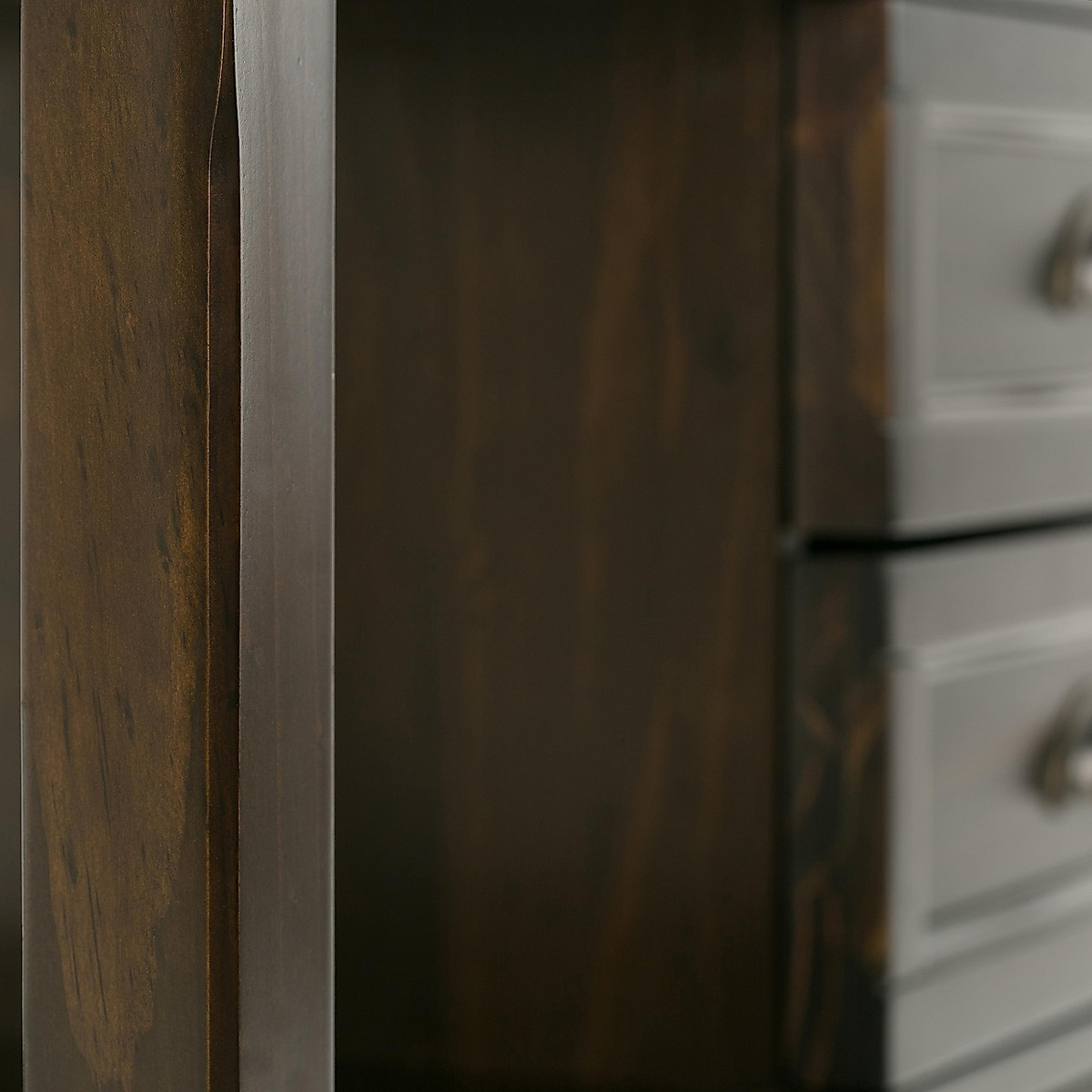 SIMPLIHOME Burlington SOLID WOOD 44 inch Wide Transitional Console Sofa Entryway Table in Mahogany Brown with Storage, 3 Drawers and 4 Shelves, for the Living Room, Entryway and Bedroom