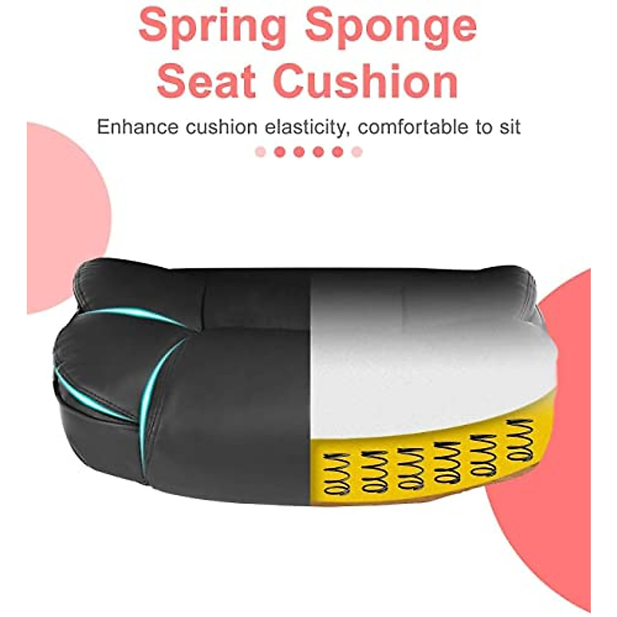 Ergonomic Office Chair Computer Chair Computer Chair with Armrests Lumbar Support PU Leather,Black