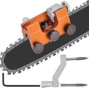 Yuecoom Chainsaw Sharpening Jig Kit, Chainsaw Sharpening Jig Portable Hand Crank Chain Sharpener for Lumberjack Garden Worker, Chainsaw Sharpener Kit Portable Hand Crank(Yellow)