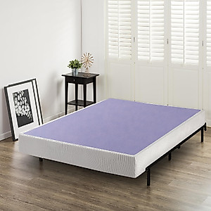 Zinus Edgar 8 Inch Wood Box Spring/Mattress Foundation/Sturdy Wood Structure/High Profile/Easy Assembly, Queen & Compack Metal Bed Frame / 7 Inch Support for Box Spring and Mattress