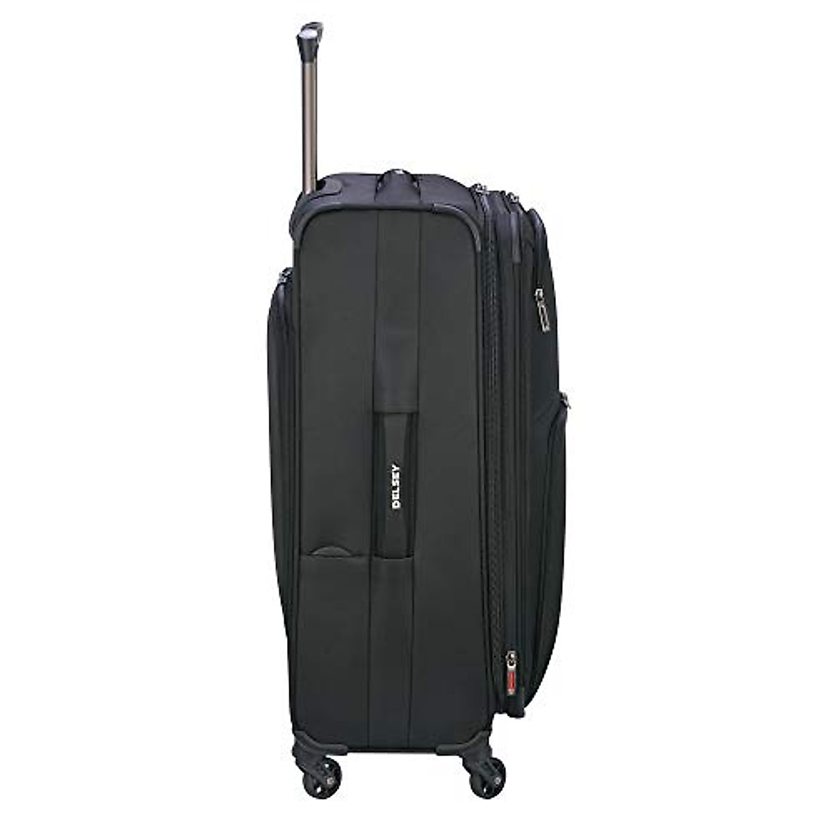 DELSEY Paris Sky Max Softside Expandable Luggage with Spinner Wheels, Black, Checked-Medium 25 Inch