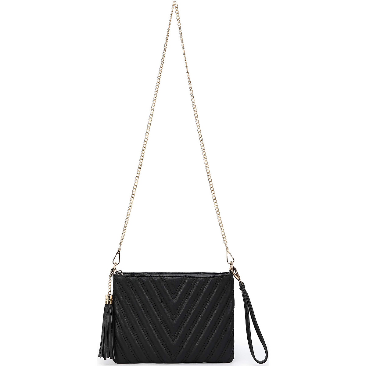 lola mae Women's Wristlet Handbags Simple Quilted Small Clutch Crossbody Bag