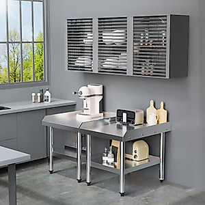 ROVSUN Stainless Steel Equipment Stand 24" L x 30" W x 26" H with Adjustable Undershelf, NSF Commercial Heavy Duty Work Table & Grill Stand Table for Restaurant, Home and Hotel Kitchen