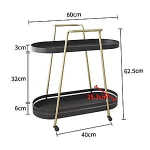 N/A Living Room Sofa Side Home Balcony Movable Small Push Kitchen Storage Rack (Color : B, Size : 62.5CM*60CM)