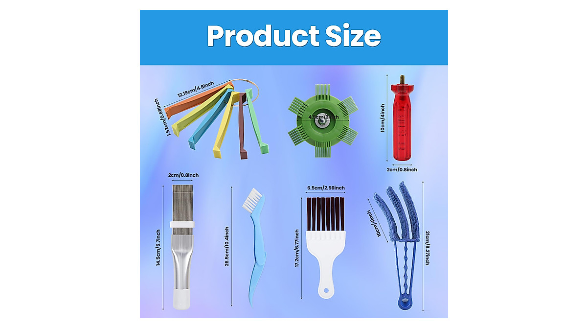 SUREPHON 6-Piece Air Conditioner Fin Cleaner Set | HVAC Coil Maintenance