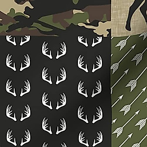 Spoonflower Fabric - Little Man Woodland Wholecloth Camouflage Camo Hunting Deer Boy Printed on Denim Fabric by The Yard - Bottomweight Apparel Home Decor Upholstery