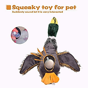 wangstar Pet Mallard Duck Dog Toy, Squeaky Dog Toy, Plush Puppy Dog Chew Toy for Small Medium Dogs, 9 Inch Wild Duck