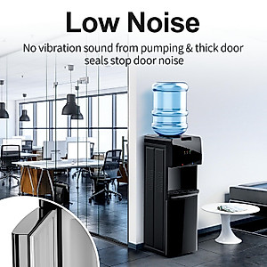 Top Loading Water Cooler Dispenser Hot Cold & Cool Water Dispenser for 3 or 5 Gallon Bottles, Child Safety Lock, Simple Quite Design, Ideal for Home, Office, Living Room