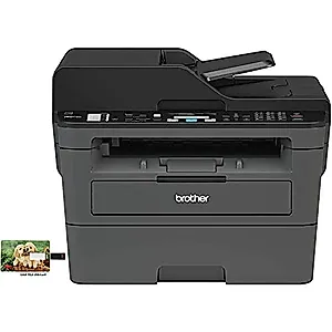 Brother MFC L2700 Series Compact Wireless Monochrome Laser All-in-One Printer, ADF, Mobile Printing, Print Copy Scan Fax, 2-line LCD, Up to 32 Pages/Min, Auto Duplex Printing, 32GB Tela USB Card
