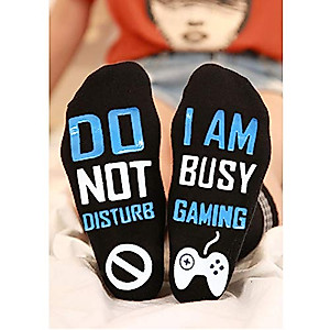 Christmas Stocking Stuffers Do Not Disturb Gaming Socks,Novelty Gamer Socks Great Gifts For Teen Boys Kids Mens Game Lovers