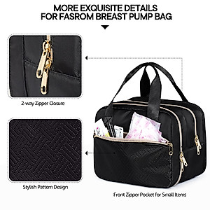 Fasrom Wearable Breast Pump Bag with Cooler Bundle with Baby Bottle Cooler Bag with Ice Pack Fits 4 Baby Bottles up to 5 Ounce