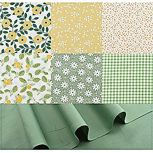 7 Pcs Cotton Fabric by The Yard Quilting Fabric Bundle Patchwork Fat Quarter Bundles DIY Making Supplies