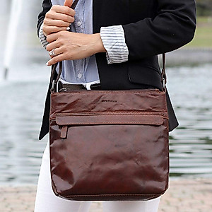 Voyager Zippered Crossbody Hobo #7832 (Brown)