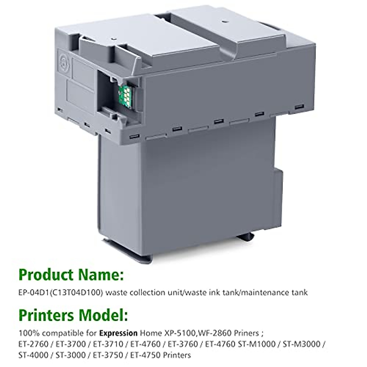 XCinkjet T04D1 T04D100 Ink Maintenance Box Remanufactured for ET-4760 ET-3760 XP-5100 ET-5180 WF-2860 ET-3830 ST-4000 ET-M3170 ET-M1170 ET-M2170 ET-3750 ET-5150 ET-5170 ET-3710 Printer
