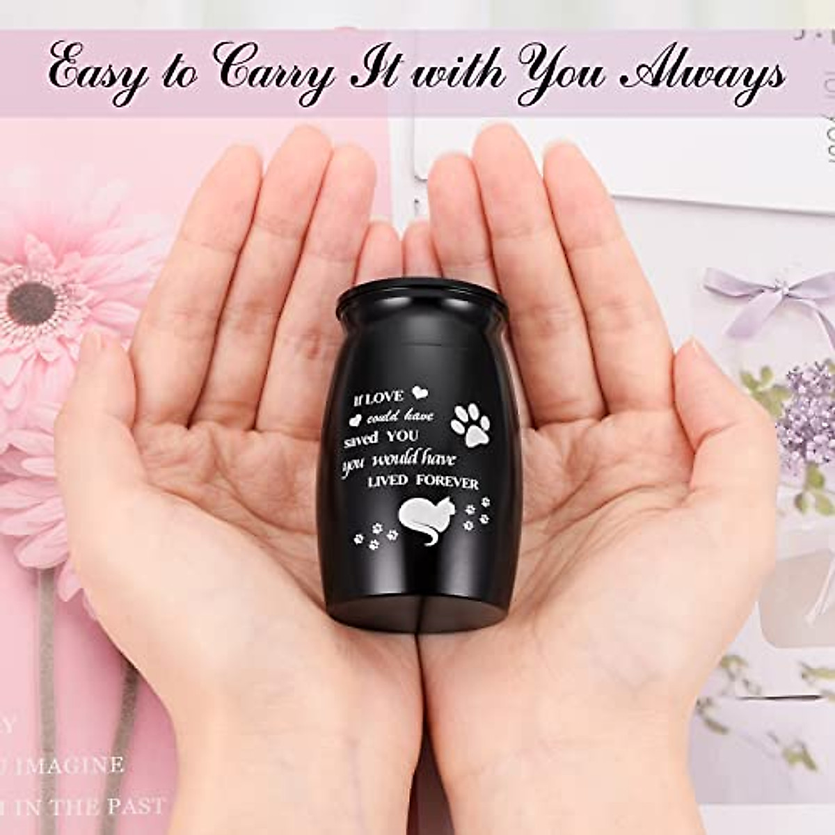 Small Cremation Urns for Pet Ashes Mini Cat Paw Keepsake Urn 2.8" Aluminium Small Ashes Urns Mini Urn for Cat Ashes Holder