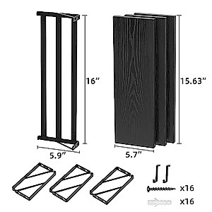 Veluckin Floating Shelf,Wall Mounted Rustic Wood Shelves for Bathroom, Study Room, Living Room, Kitchen,（16in,Set of 3+1,Black）