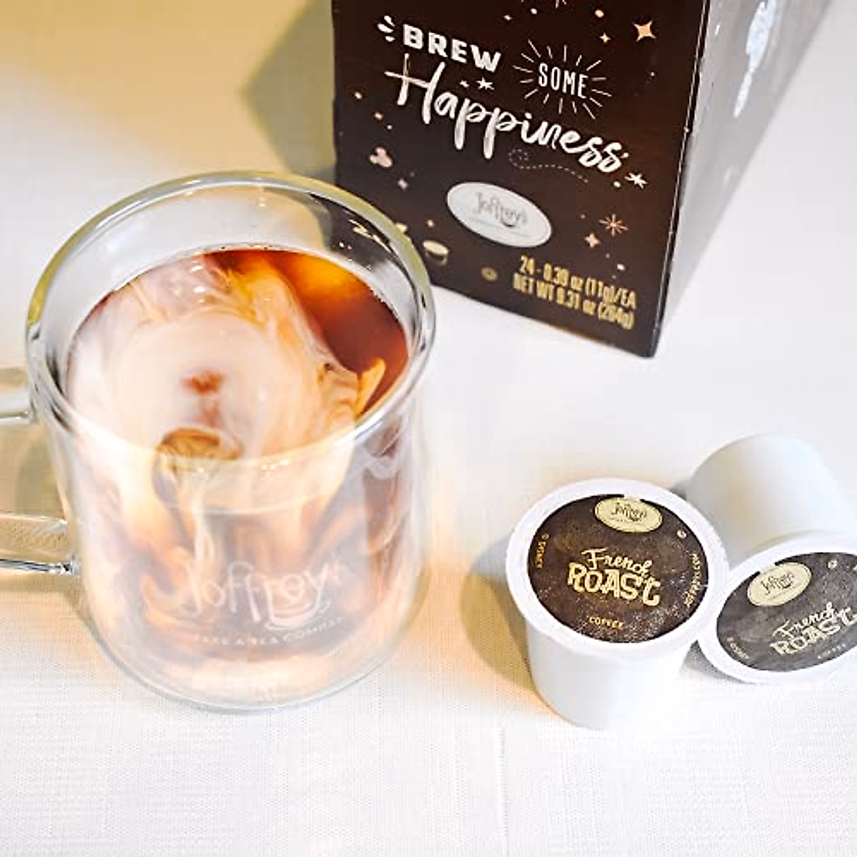 Joffrey's Coffee - Disney French Roast Blend, Artisan Dark Roast, Arabica Coffee Beans, Full-Bodied Blend, Hints of Caramel & Chocolate, Keurig 2.0 Compatible (Decaffeinated, Single Serve, 24 Count)