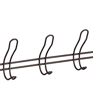 Home Basics 5 Over the Door Hooks Hanging Racks For Clothes, Coats, Bags, Towels or Robe, Chrome