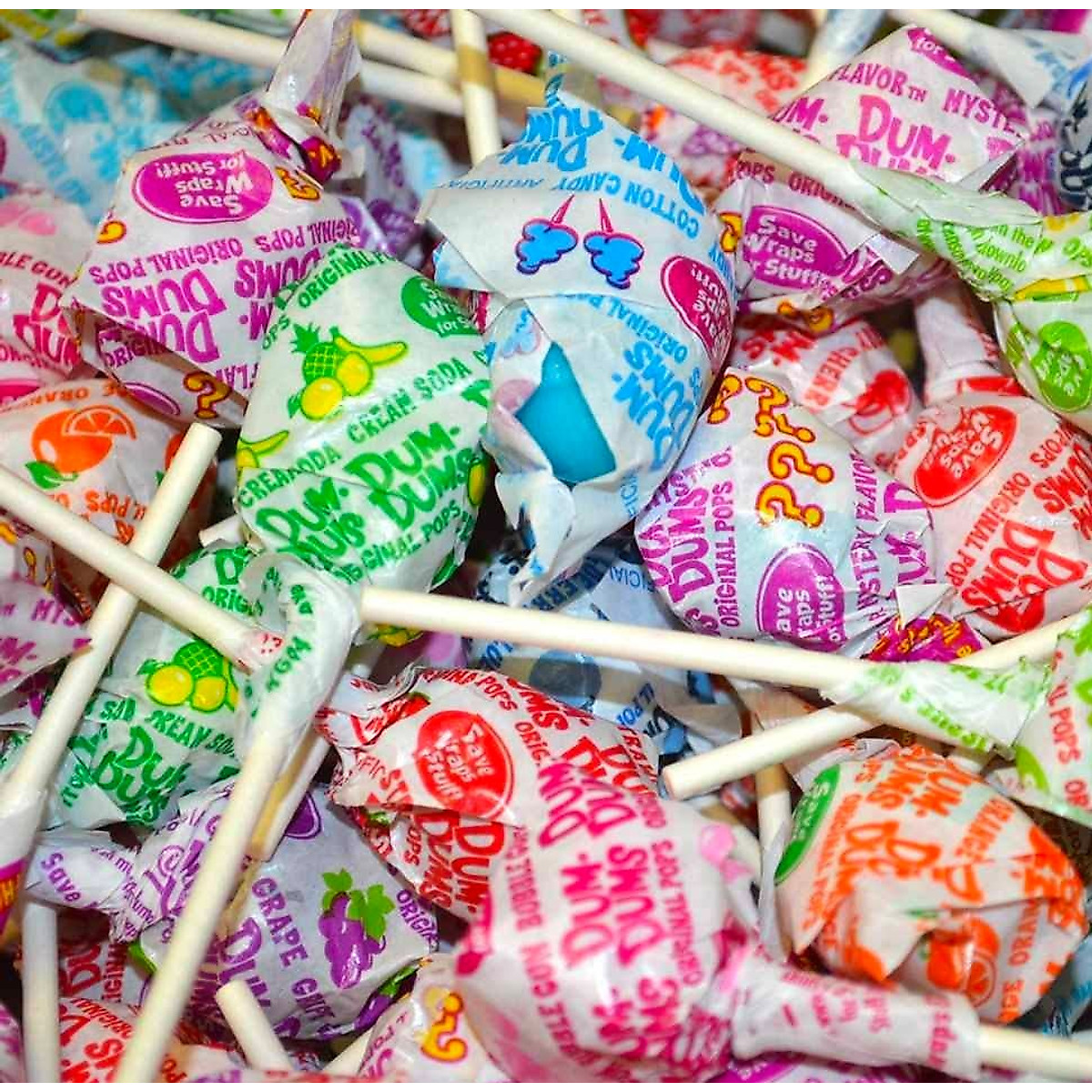 Dum Dum Lollipops Bulk Variety | 200 Individually Wrapped Suckers Candies | Assorted Flavors of Original Pops in Reusable Plastic Tub
