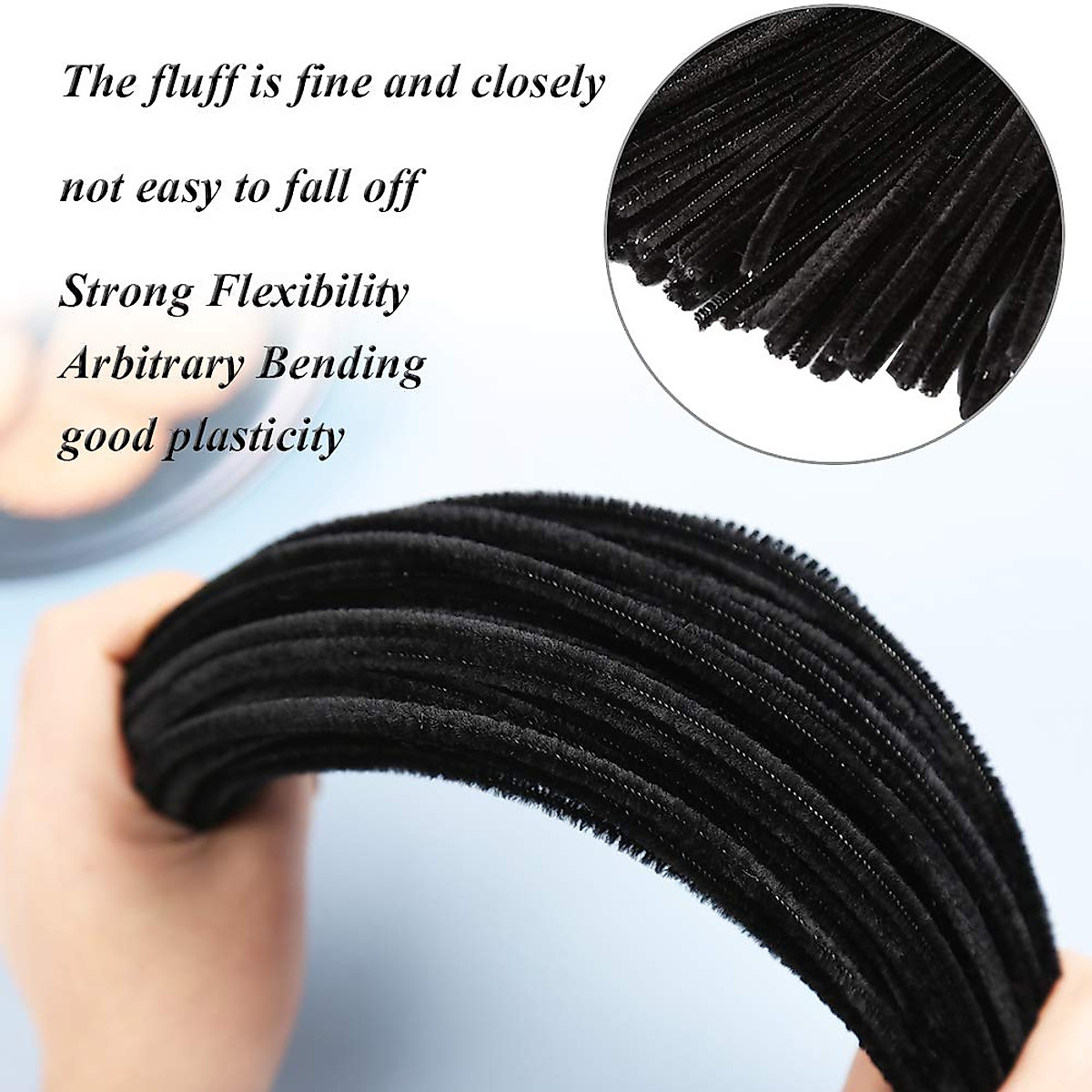 Zxiixz 100Pcs Pipe Cleaners, Pipe Cleaners Craft, Chenille Stems Creative Craft Pipe Cleaners for Festivals Decorations, Crafting Pipe Cleaners, Craft Supplies for Home DIY Handcraft Arts/Black