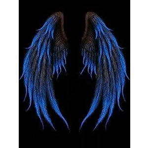 Diamond Art Painting by Number Kits for Adults Blue Angel Wing Round Full Drill 5D Diamond Art Easy for Beginner Cross Stitch Mosaic Craft Hobby Wall Art for Home Decor 30x40cm