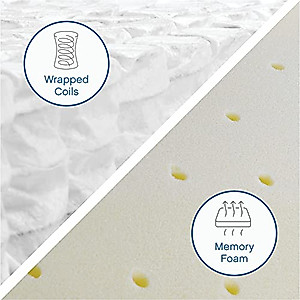 Vibe Quilted Gel Memory Foam and Innerspring Hybrid Pillow Top 12-Inch Mattress | CertiPUR-US Certified | Bed-in-a-Box King