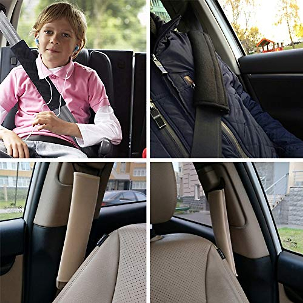 2 Pieces Car Seatbelt Pads for Children, Morechioce Universal Car Seat Belt Shoulder Strap Covers Adjustable Seat Belt Cover Pad Protective Seat Belt Cushion Car Seat Belt Protector, Blue