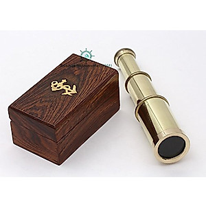 Roorkee Instruments India Brass Telescope with Box/Unique Gift