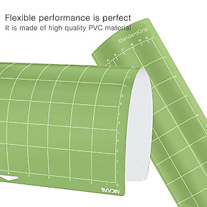 Nicapa Standard Grip Cutting Mat for Cricut Maker 3/Maker/Explore 3/Air 2/Air/One (12x24 inch,3pack) Adhesive&Sticky Non-Slip Flexible Square Gridded Cut Mats Replacement Accessories Mats Vinyl Craft