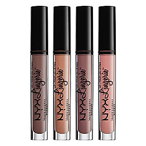 NYX PROFESSIONAL MAKEUP Lip Lingerie Matte Liquid Lipstick - Bedtime Flirt, Red Toned Pink