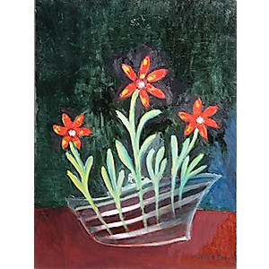 Red Lilies And Vase Shaped as a Ship